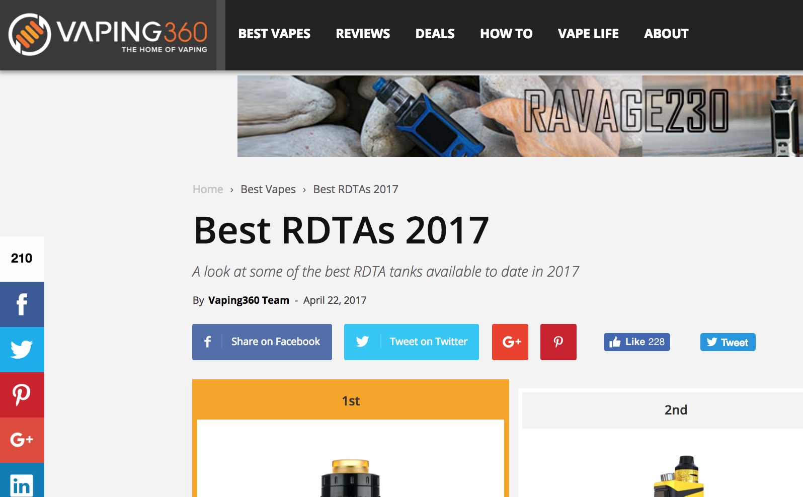 Best RDTA of 2017 » BomberTech